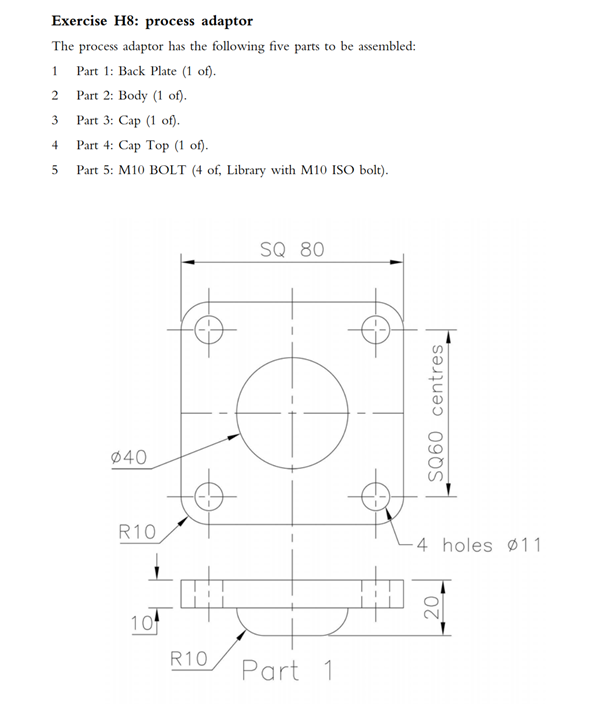 Draw the following assembly in Inventor | Chegg.com