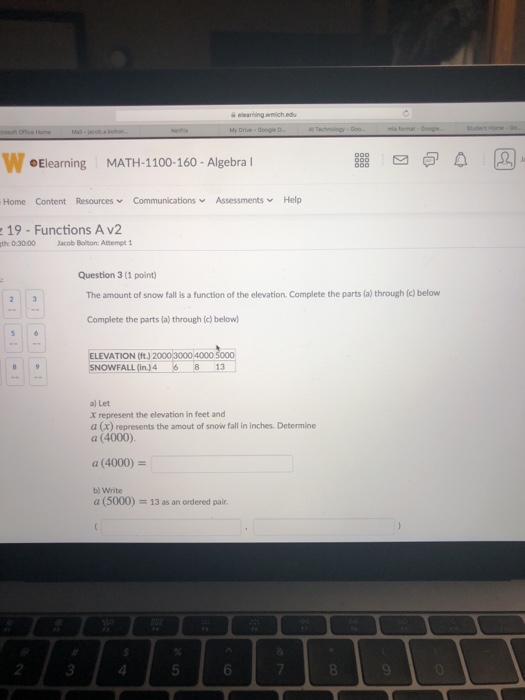 Solved Elearning MATH-1100-160- Algebra I Home Content | Chegg.com