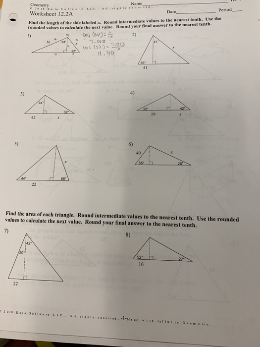 Solved Name LLC Period Date Worksheet 12.2A Find the length | Chegg.com