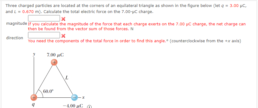 Solved Three charged particles are located at the corners of | Chegg.com