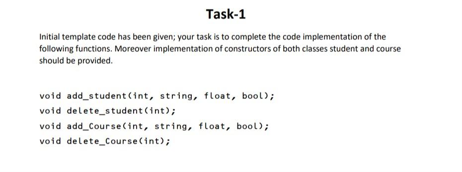 Task-1 Initial template code has been given; your | Chegg.com