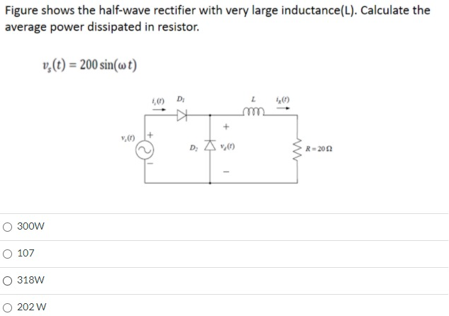 Solved Figure shows the half-wave rectifier with very large | Chegg.com