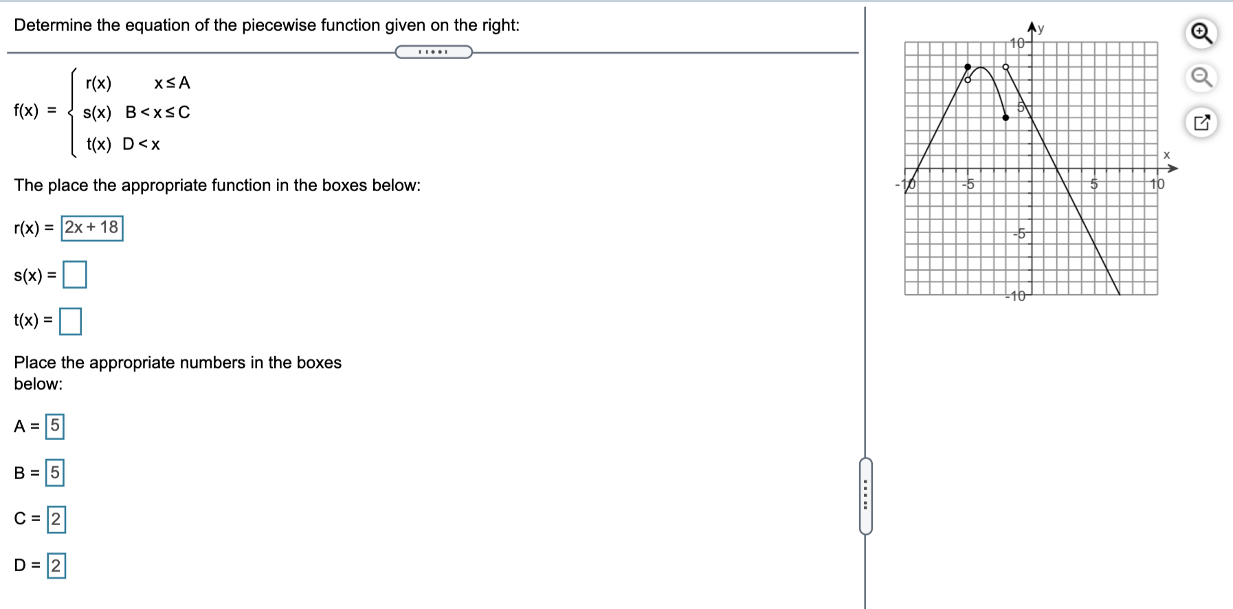 Solved Determine the equation of the piecewise function | Chegg.com