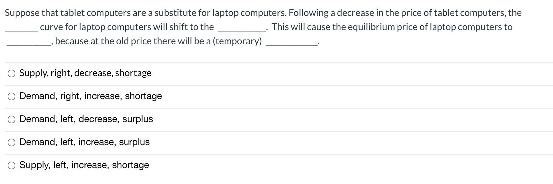 Solved Suppose that tablet computers are a substitute for | Chegg.com