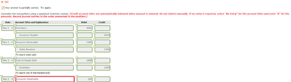 Solved Problem 5-2A (Part Level Submission) npany completed | Chegg.com