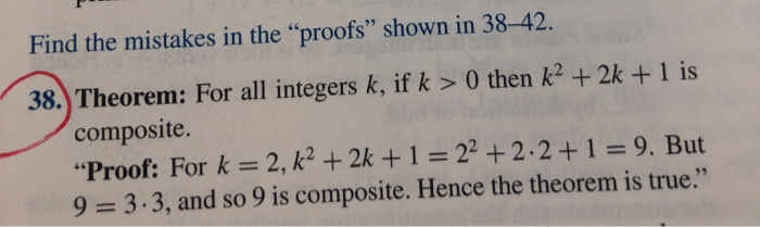 Solved Find the mistakes in the "proofs" shown in 38-42. 38. | Chegg.com
