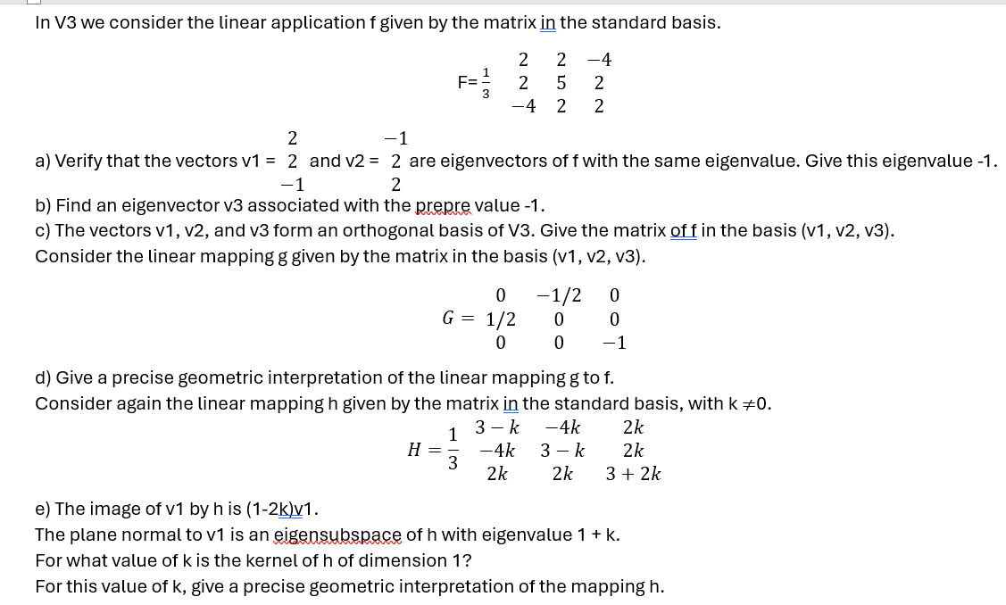 Solved Advanced Math - ﻿MatrixPlease kindly answer part a to | Chegg.com