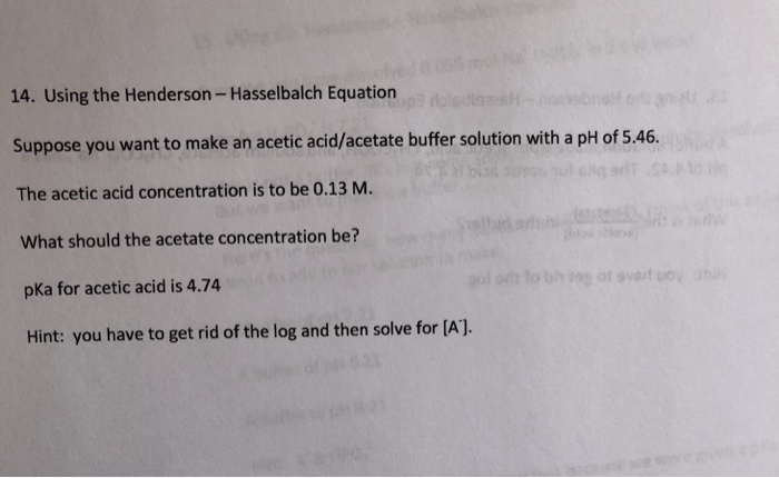 Solved 10. Buffers Write equations to show what happens | Chegg.com