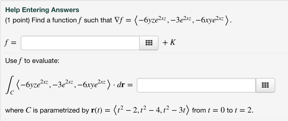 Solved Help Entering Answers (1 point) Find a function f | Chegg.com