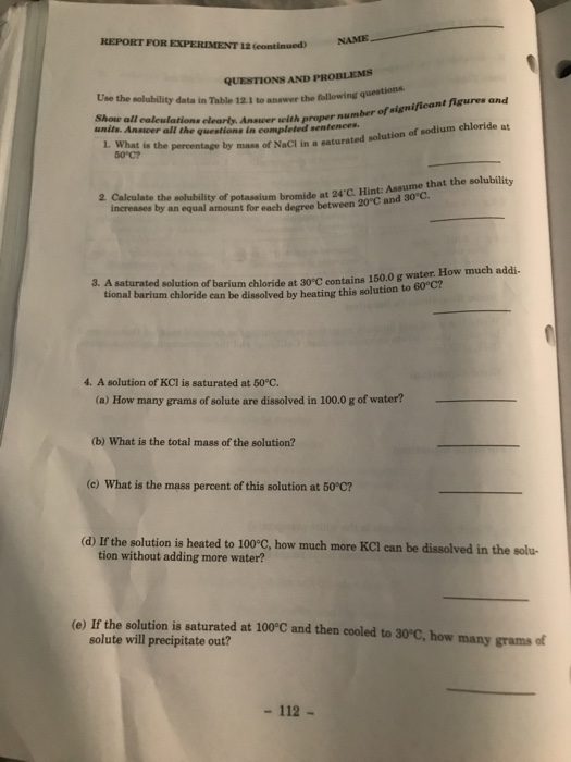 Solved REPORT FOR EXPERIMENT 4 (continued) NAME QUESTIONS | Chegg.com
