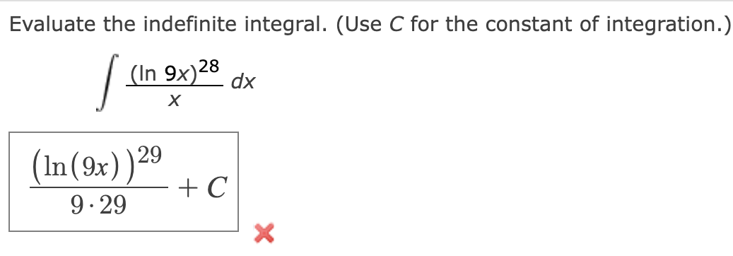 Solved Evaluate the indefinite integral. (Use C for the | Chegg.com