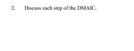 Solved 2. Discuss each step of the DMAIC. | Chegg.com