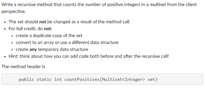 Solved Write a recursive method that counts the number of | Chegg.com