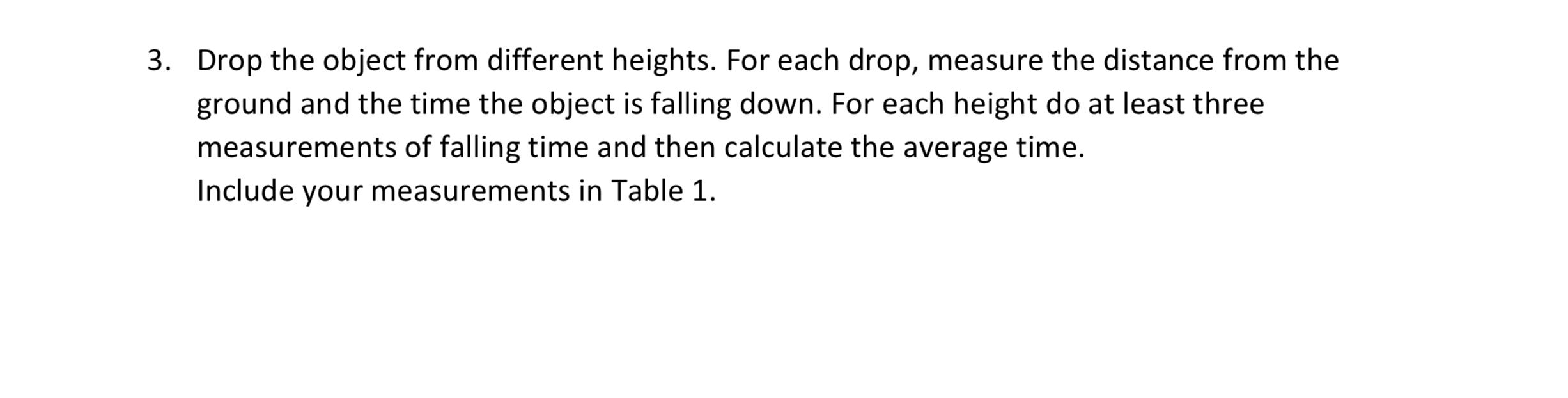 Solved In this experiment you will drop an object from | Chegg.com