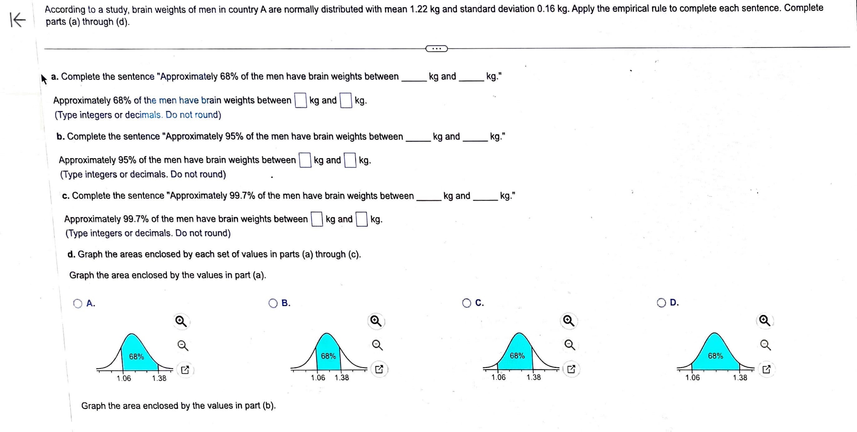 Solved parts (a) through (d). a. Complete the sentence | Chegg.com