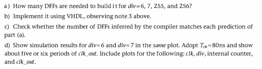 Solved Exercise 13.10. Clock divider by any integer with | Chegg.com