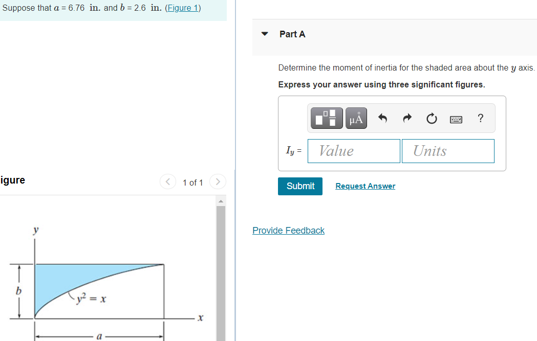 Solved Suppose that a = 6.76 in. and b = 2.6 in. (Figure 1) | Chegg.com