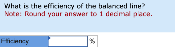 Solved What is the efficiency of the balanced line? | Chegg.com