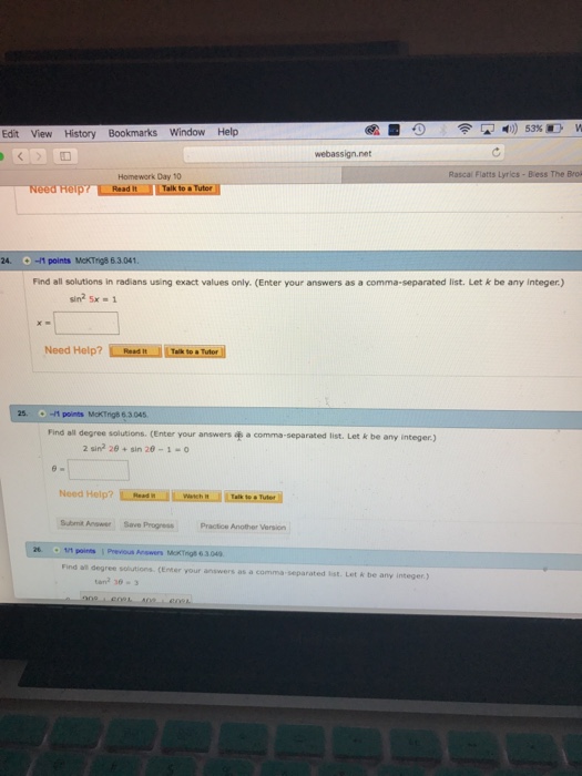 Solved Find all solutions to radians using exact value only. | Chegg.com