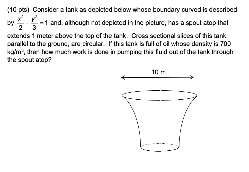 Solved (10 pts) Consider a tank as depicted below whose | Chegg.com