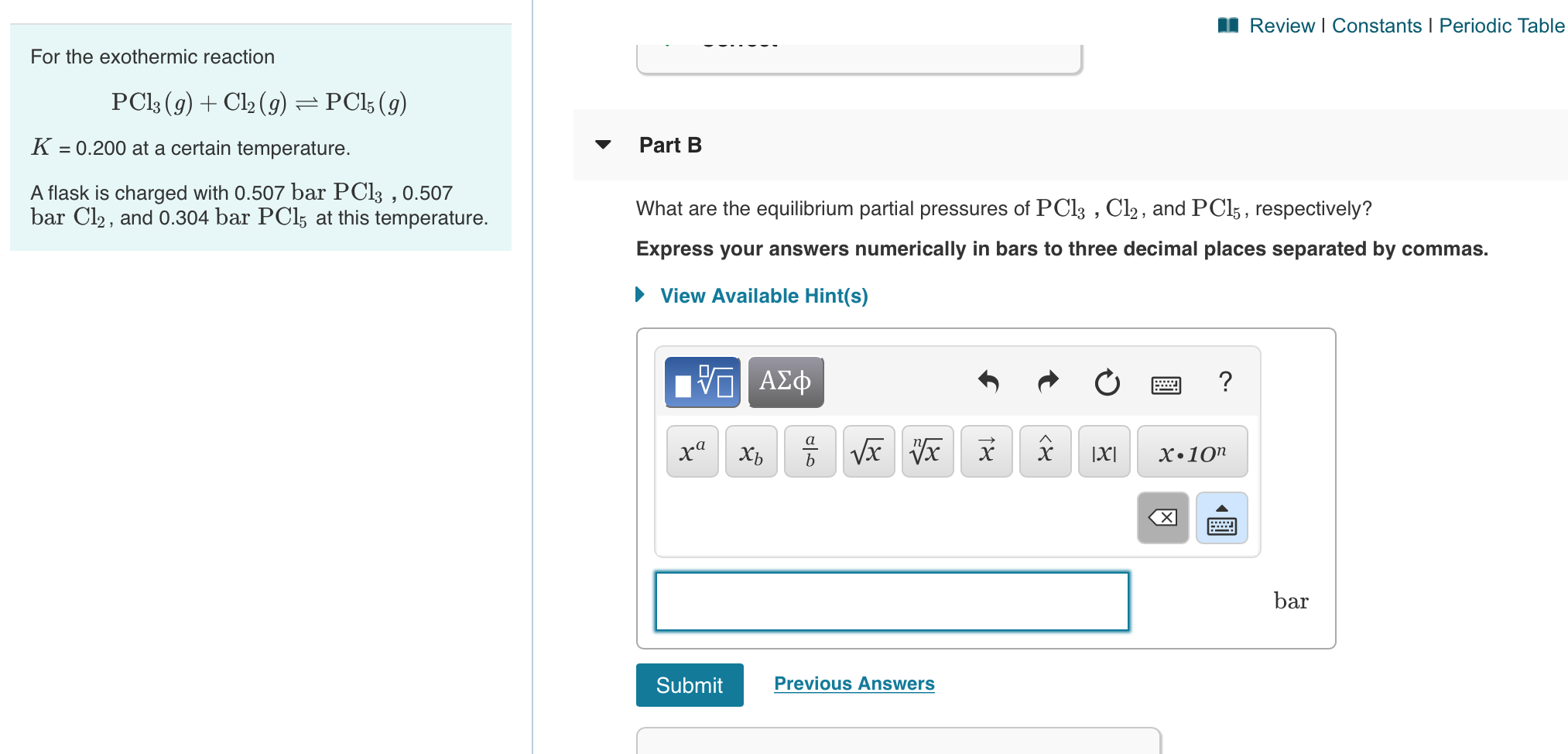 Solved A Review | Constants | Periodic Table For the | Chegg.com