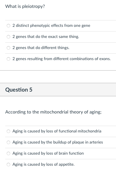 Solved What is pleiotropy? 2 distinct phenotypic effects | Chegg.com