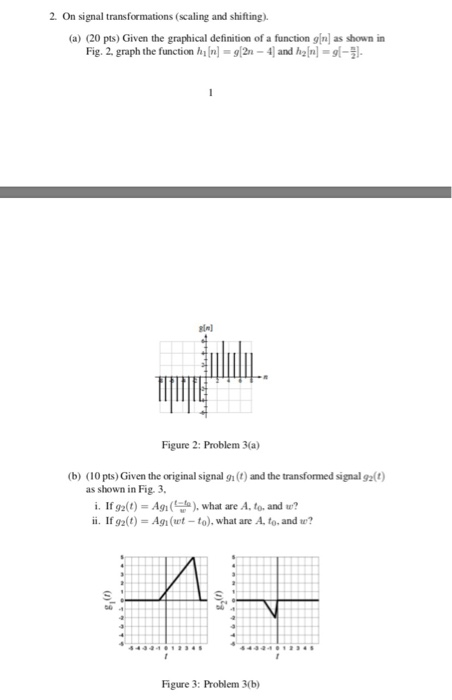 Solved 2. On signal transformations (scaling and shifting). | Chegg.com