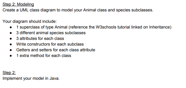 Solved Step 2: Modeling Create a UML class diagram to model | Chegg.com