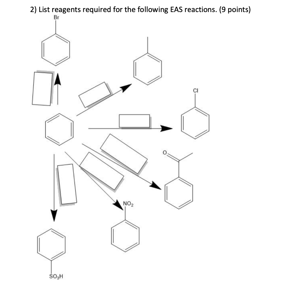Solved 2) List reagents required for the following EAS | Chegg.com