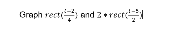 Solved Graph rect (t-2) and 2 * rect(t-51 4 2 | Chegg.com