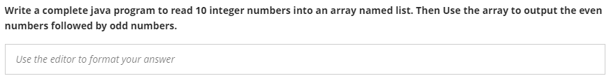 Solved Write a complete java program to read 10 integer | Chegg.com