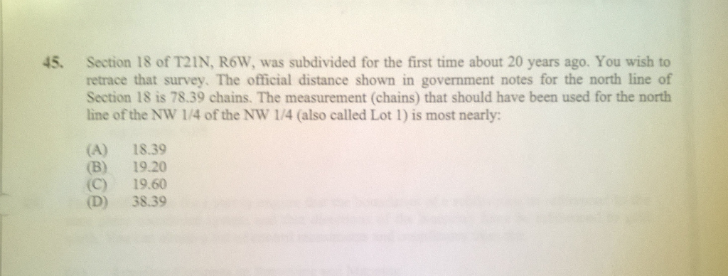 Section 18 of T21N, R6W, was subdivided for the first | Chegg.com
