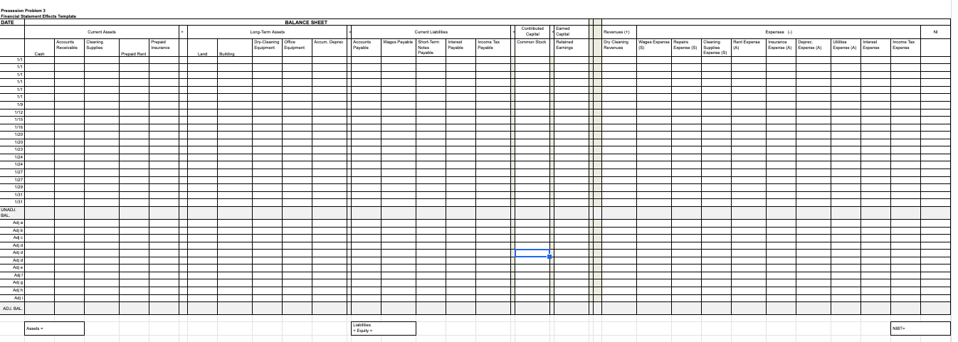 Using the Transactions for Analysis provided below | Chegg.com