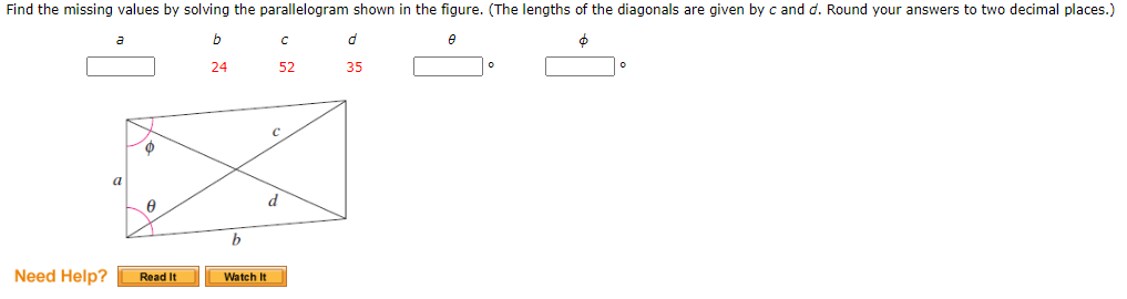 Solved Find the missing values by solving the parallelogram | Chegg.com