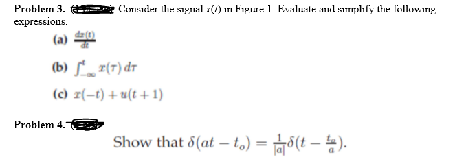Solved Figure 1: Signal for Problem 1. Consider the signal | Chegg.com