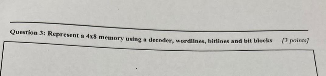 Solved Question 3: Represent a 4x8 memory using a decoder, | Chegg.com