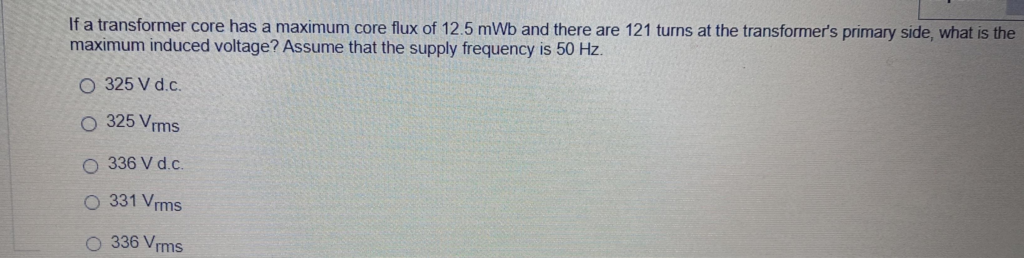 Solved If a transformer core has a maximum core flux of 12.5 | Chegg.com