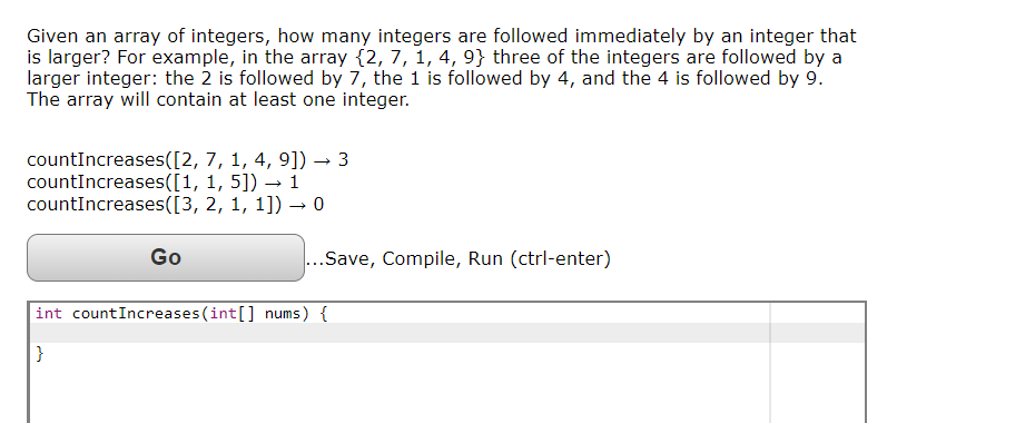 Solved Given an array of integers, how many integers are | Chegg.com