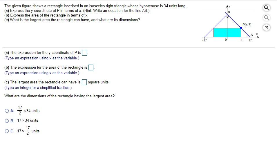 Solved The given figure shows a rectangle inscribed in an | Chegg.com