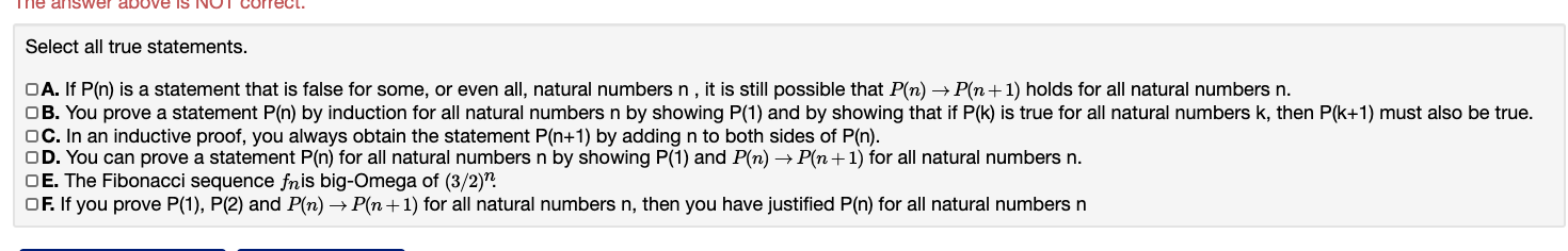 Solved me answer above is NOT Select all true statements. | Chegg.com