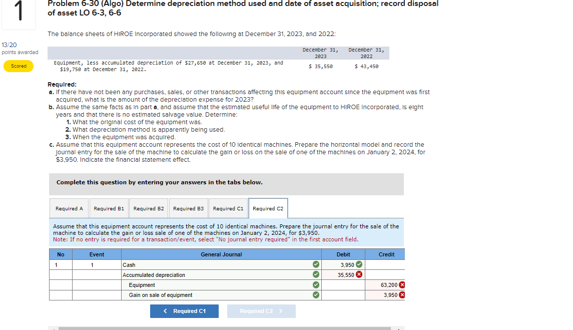 Solved Problem 6-30 (Algo) Determine depreciation method | Chegg.com Solved Problem 6-30 (Algo) Determine depreciation method | Chegg.com