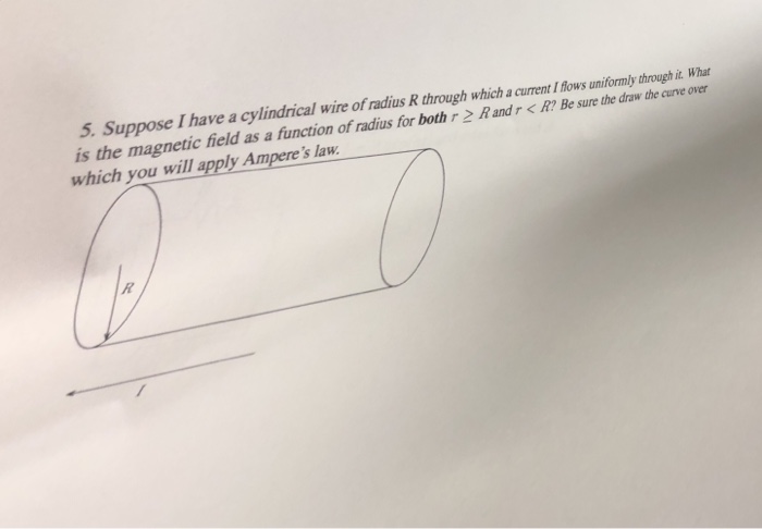 Solved 5. Suppose I have a cylindrical wire of radius R | Chegg.com