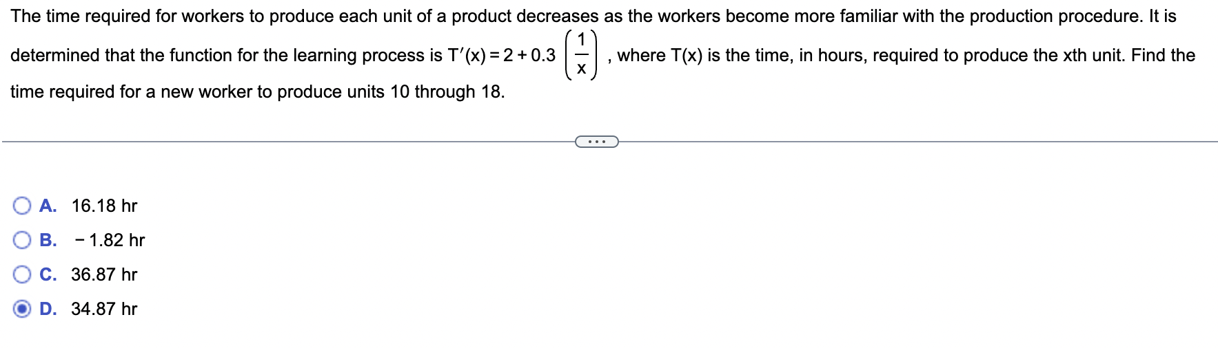 Solved The time required for workers to produce each unit of | Chegg.com