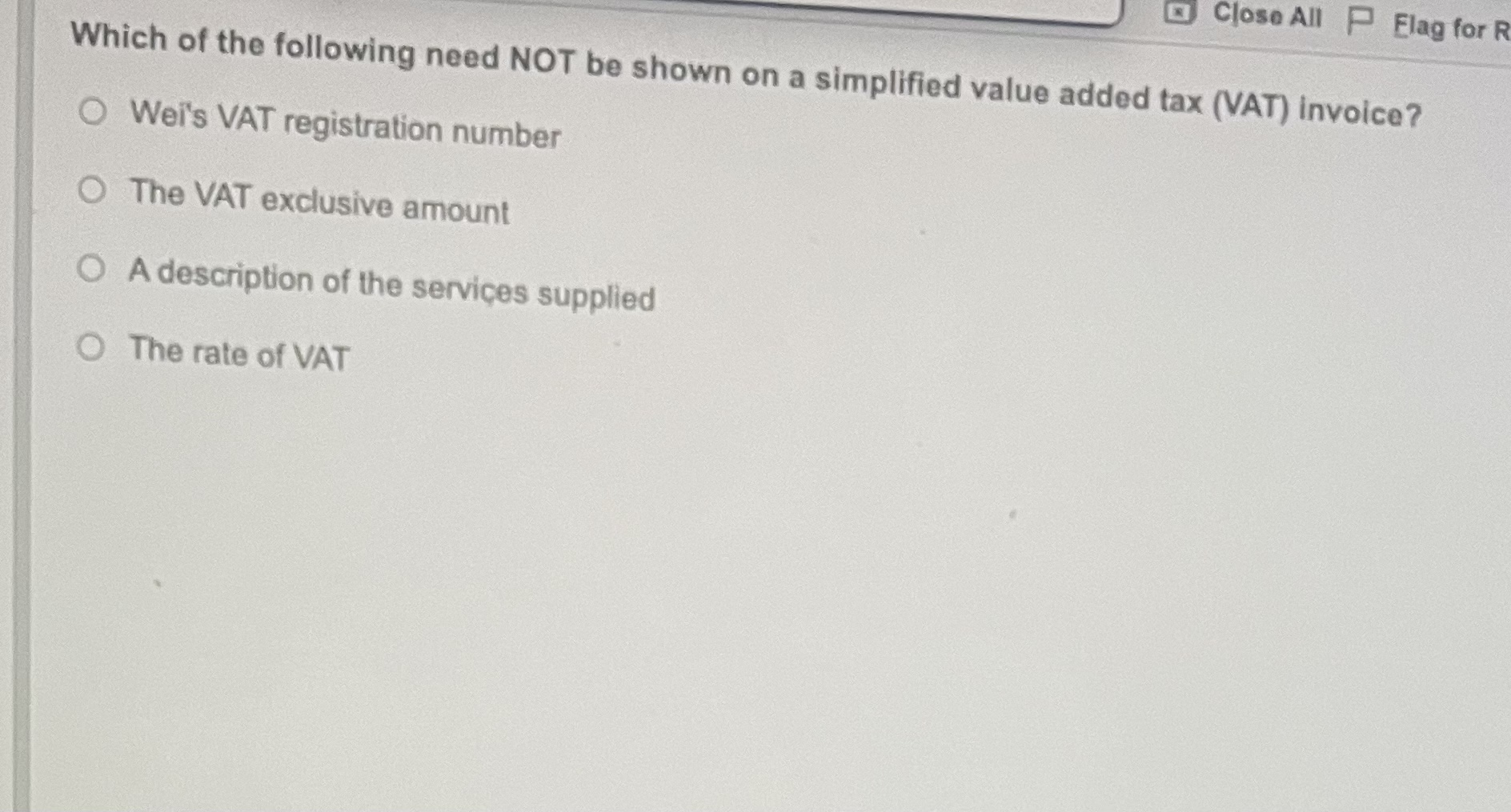Solved Which of the following need NOT be shown on a | Chegg.com