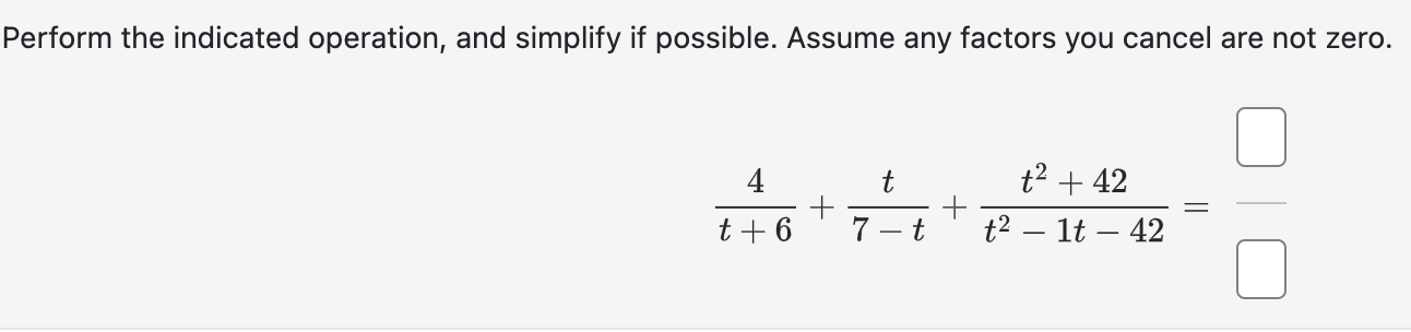 Solved Perform the indicated operation, and simplify if | Chegg.com
