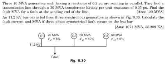 Solved 3 Three 10 MVA generators erch having a reactance of | Chegg.com