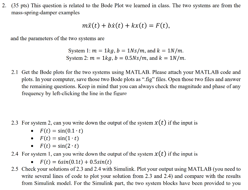 Solved 2. (35 pts) This question is related to the Bode Plot | Chegg.com