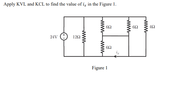 Solved Apply KVL and KCL to find the value of ix in the | Chegg.com