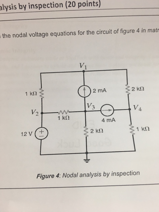 Solved By inspection write the nodal voltage equation for | Chegg.com