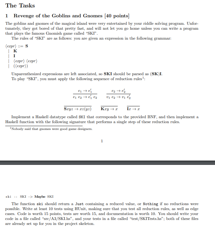 Solved The Tasks 1 Revenge of the Goblins and Gnomes [40 | Chegg.com